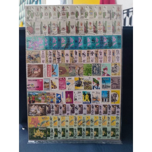 100 keping Setem Malaysia (Berlainan jenis. Tiada duplicate) | Shopee ...