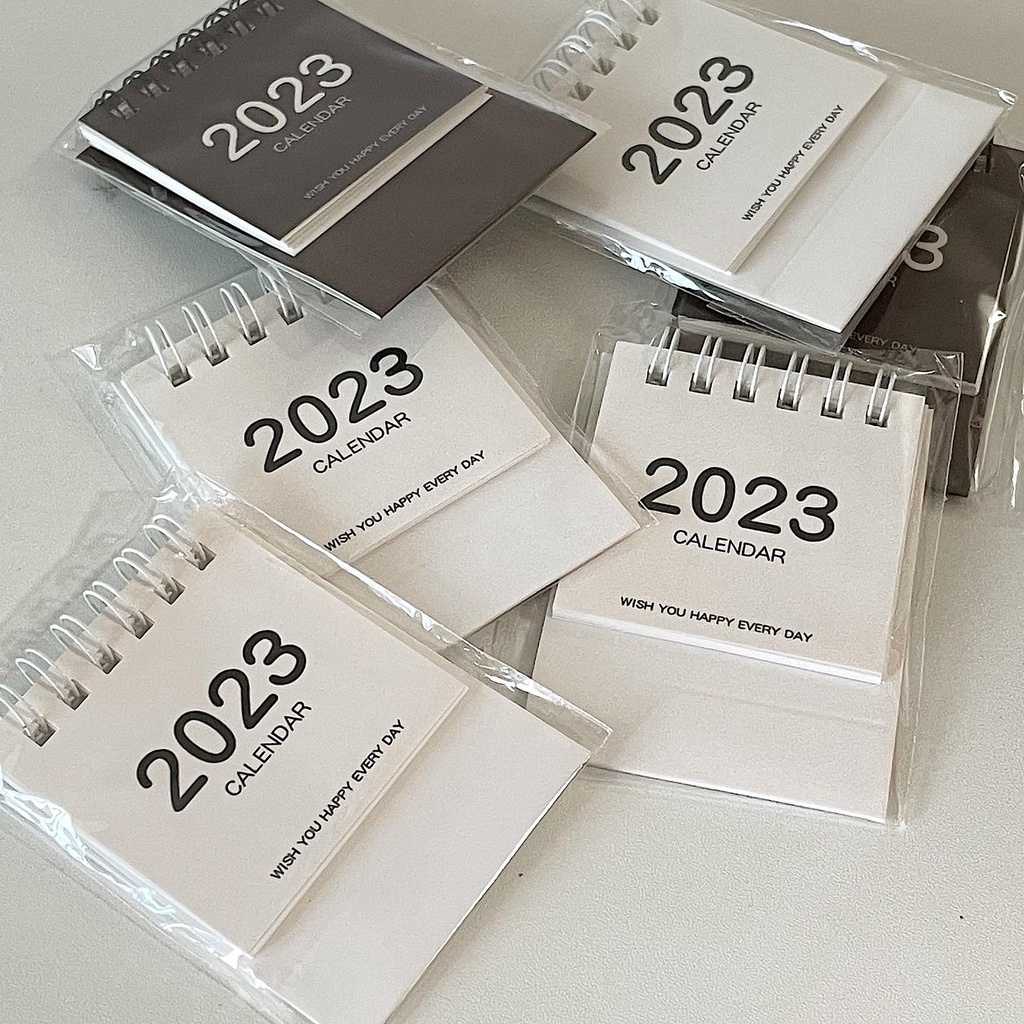 Cdaily|2023 Simple Small Desk Calendar Creative Mini Solid Color ...