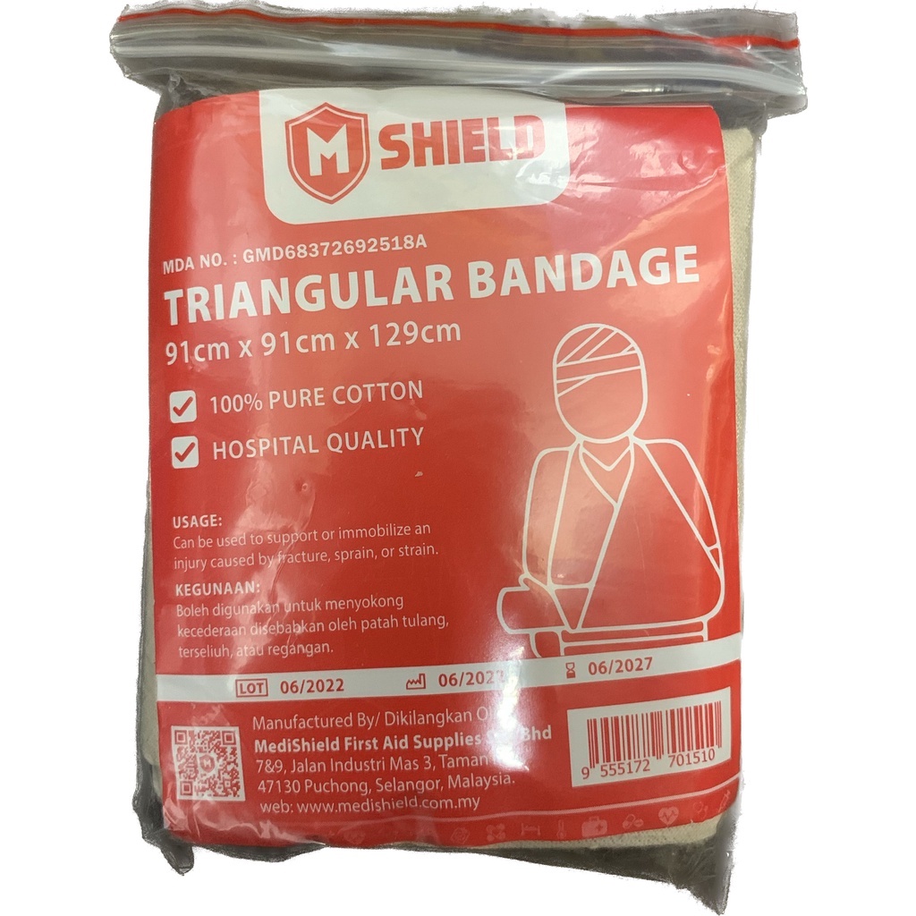 M-SHIELD / MEDISHIELD TRIANGULAR BANDAGE HOSPITAL QUALITY (36"x36"x51 ...