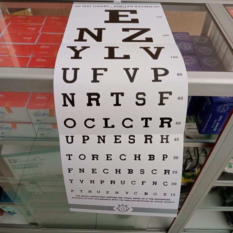 MATA Snellen Chart Snellen Ratin Test Chart Snellen Cart Eye Test Paper ...