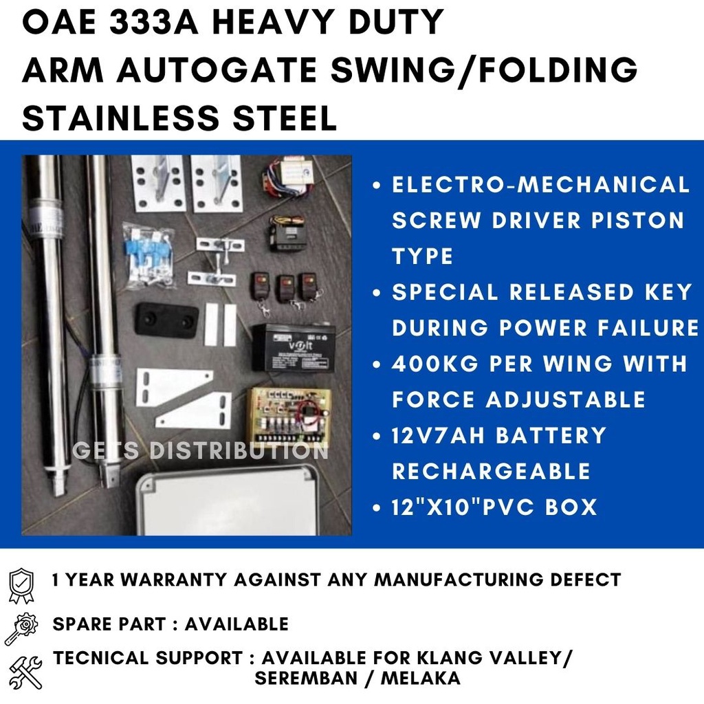 OAE 333A HEAVY DUTY SWING / FOLDING ARM AUTOGATE SYSTEM ( PREMIUM ) | Shopee Malaysia