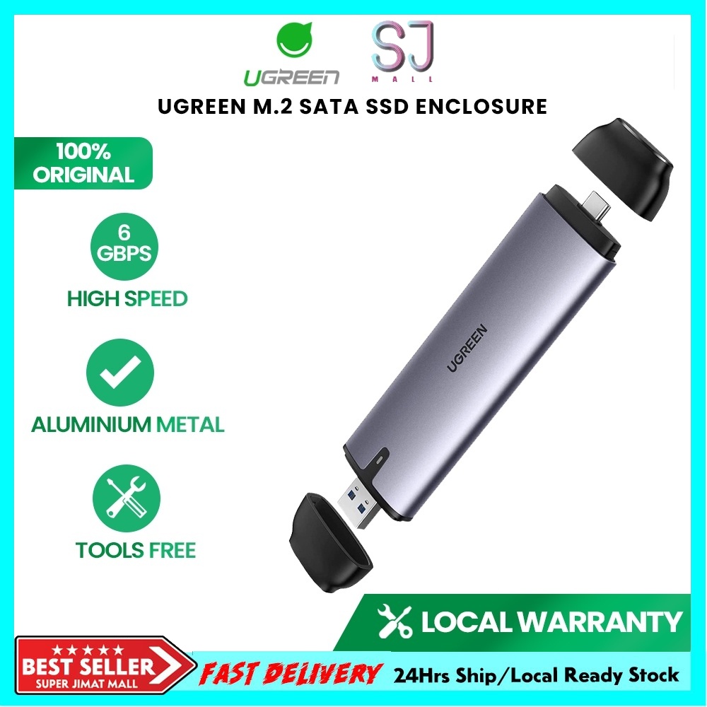 UGREEN USB M.2 B-Key SSD Enclosure 6GBPS Data Transfer Speed SATA NGFF ...