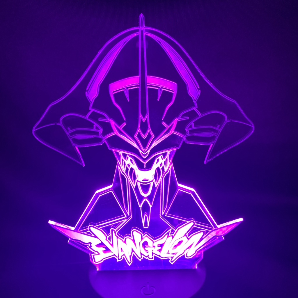 Evangelion Eva Unit 01 Head LED Lamp (RGB Colors + REMOTE) Night Bed ...