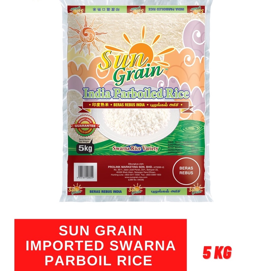 Sun Grain Swarna India Parboiled Rice 5kg | Shopee Malaysia