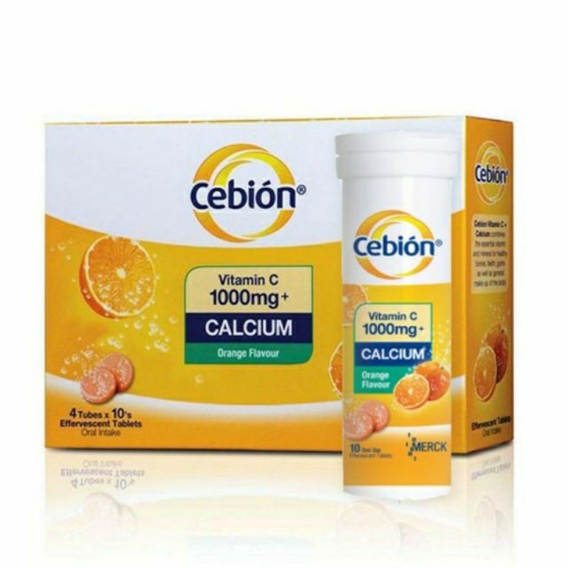 Cebion Vitamin C 1000mg with Calcium Effervescent (Orange Flavor) -10's ...