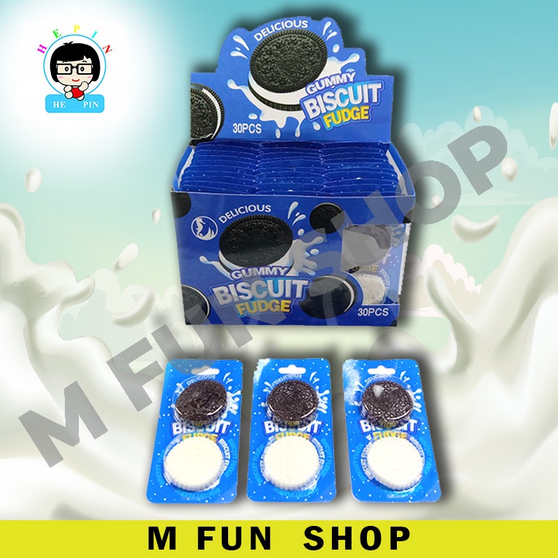 *Ready Stock* 30Pcs Delicious Oreo Design Double Biscuit Fudge Gummy (± ...