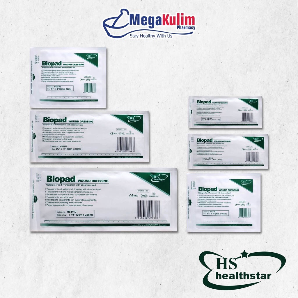 Biopad Wound Dressing Waterproof & Transparent Plaster (6 size to choose) | Shopee Malaysia