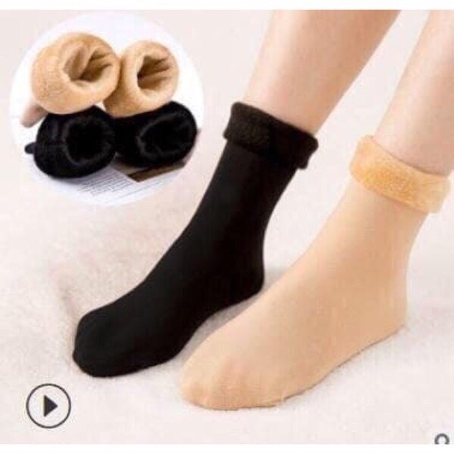 Korean Super Warm Black Female Fur Socks | Shopee Malaysia
