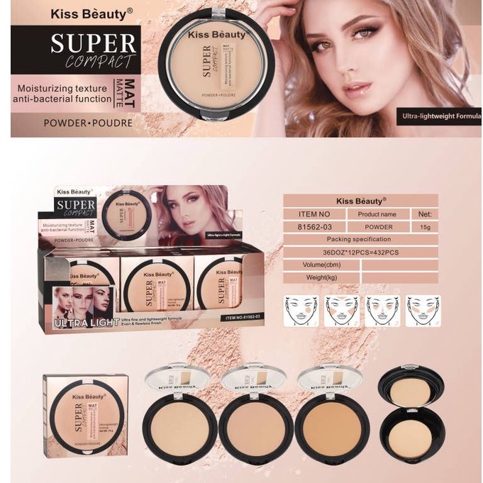 KISS BEAUTY SUPER MATTE COMPACT POWDER 15G (1PCS) | Shopee Malaysia