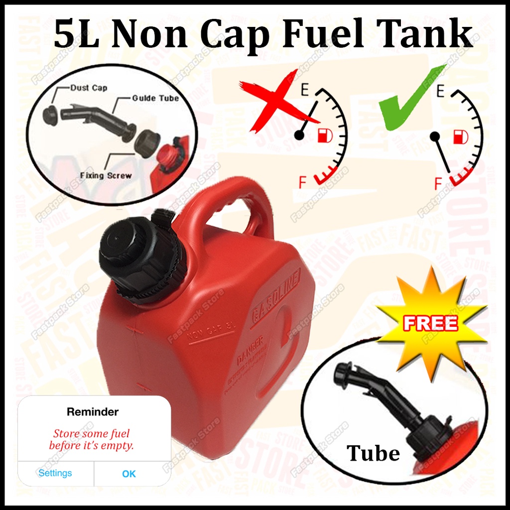 5L Fuel Tank Petrol Tank Oil DIY Auto Shut Off Gasoline Diesel ...
