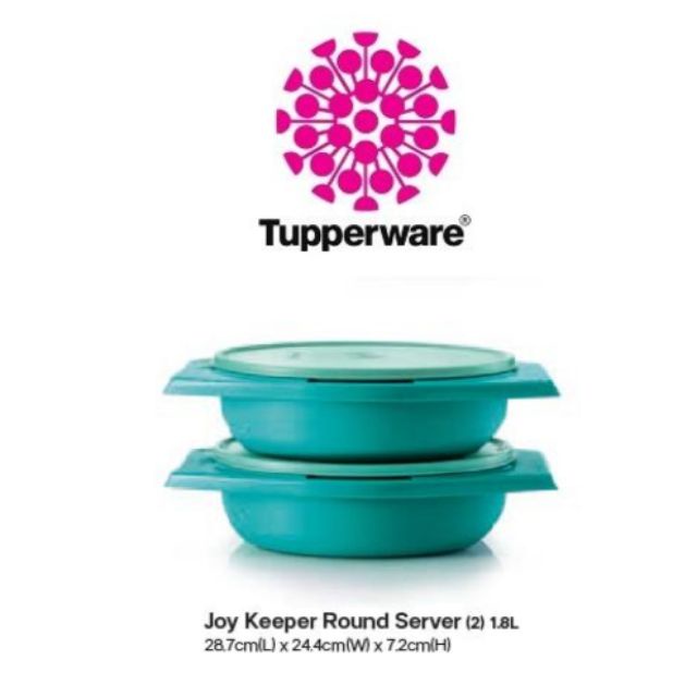 **2 Pcs** Tupperware Joy Keeper Round Server 1.8L / Bekas Tupperware ...