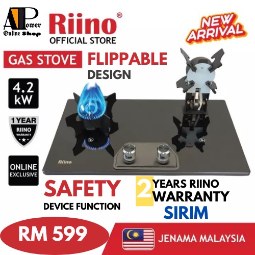 Riino Flippable Tempered Glass Build-In Ultra Slim Gas Stove - XK203G ...
