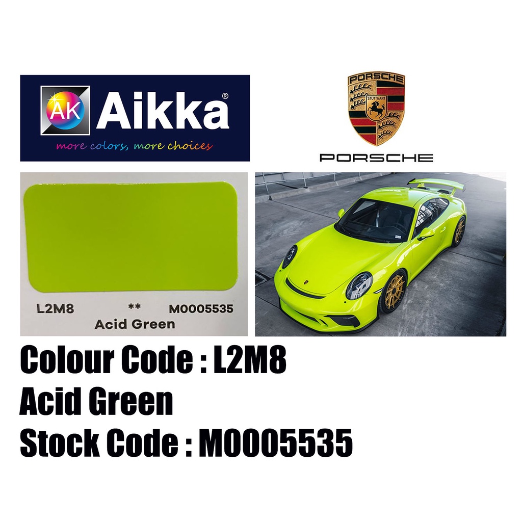 AIKKA AUTOMOTIVE PAINT / PORSCHE L2M8** / ACID GREEN / 2K CAR PAINT ...