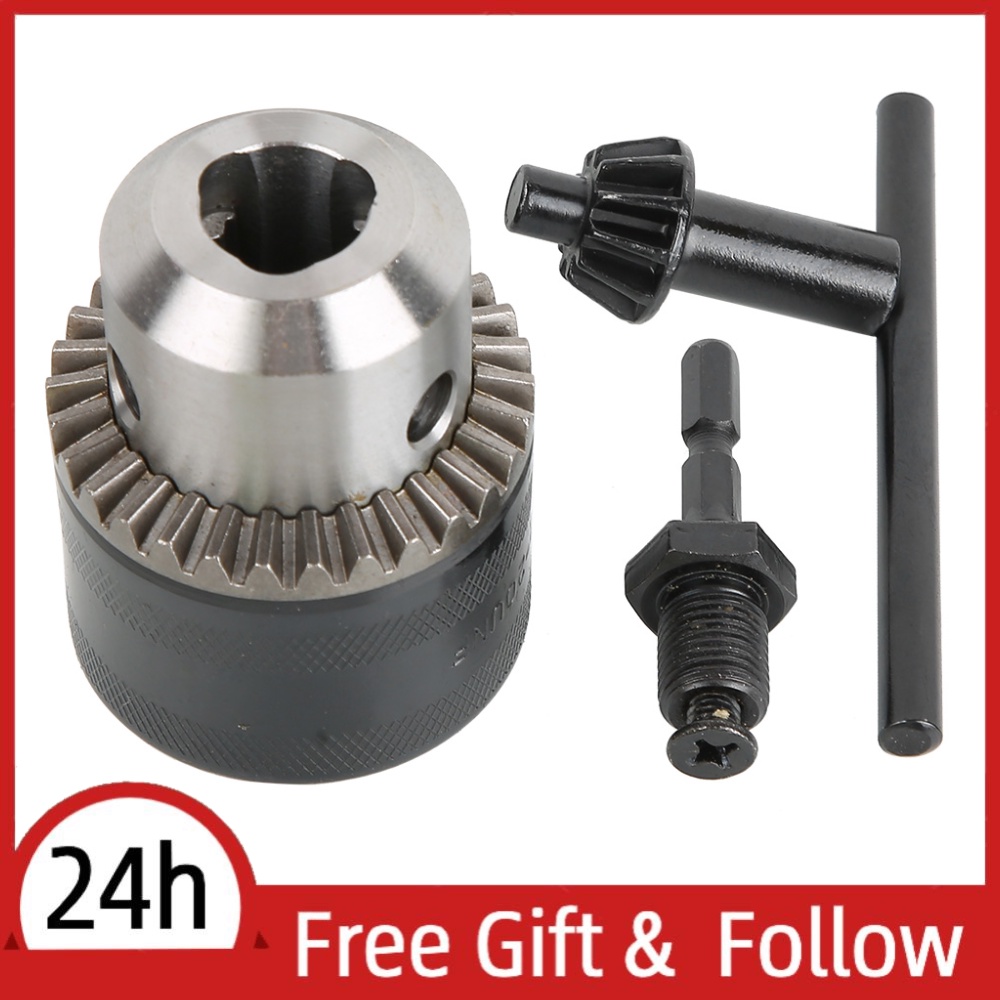 SUPER 3.0-16MM 1/2-20UNF Drill Chuck Adapter Kit Key Type with Hex Head ...