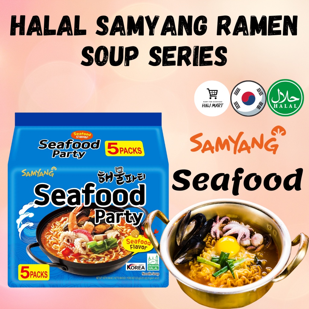 Halal Samyang Ramen Series 6 Flavours [Seafood / Udon / Sutah / Classic ...