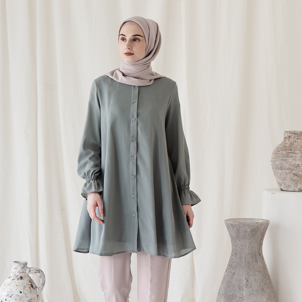 UNGU Maula by Aska Label - Women's full button tunic long sleeve Muslim ...