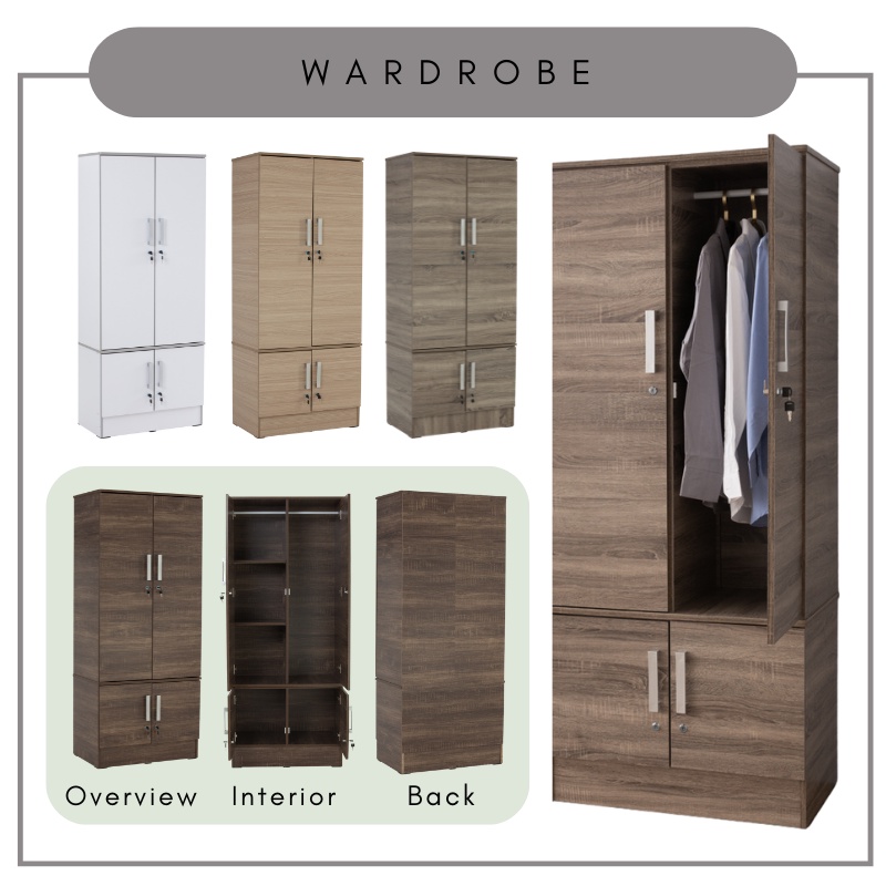 Alora Furniture - NAOMI Wardrobe With Lock / Locker Wardrobe / Kabinet ...
