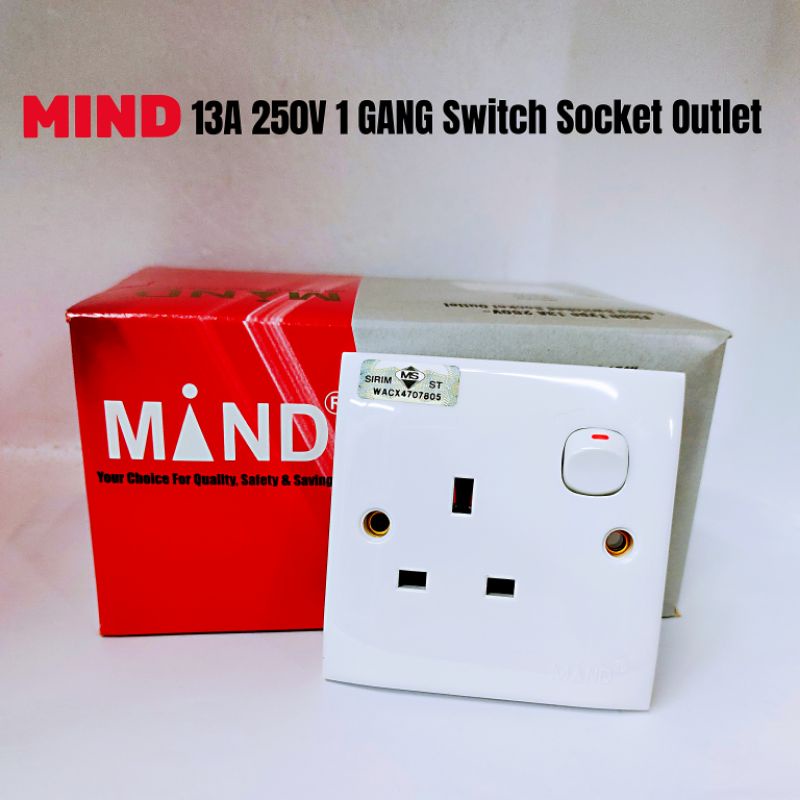 Switch Socket Outlet MIND 2K 13A 1Gang Switch | Shopee Malaysia