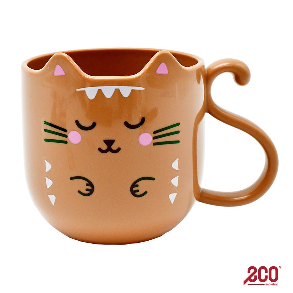 Eco Shop Plastic Cup with Cat Design (12.5cm x 8.5cm x 9.5cm) - - AD ...