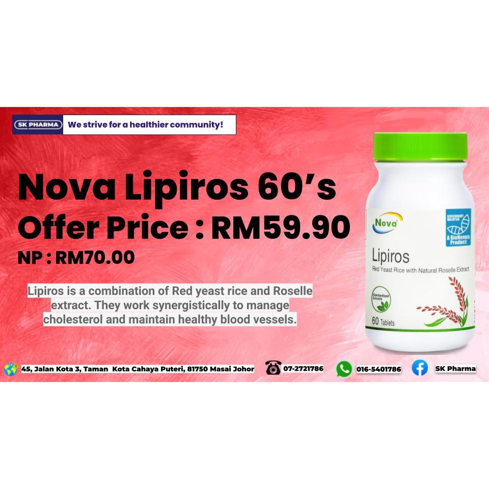 NOVA WELLNESS LIPIROS TABLET 60'S (EXP : 7/2026) | Shopee Malaysia