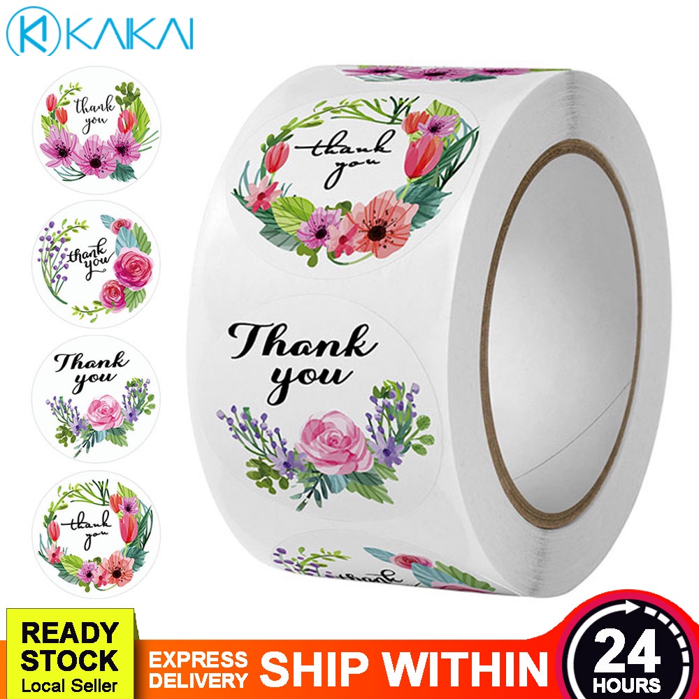 Round Circle Thank You Marking Stickers Cute Mini 500 PCS Adhesive ...