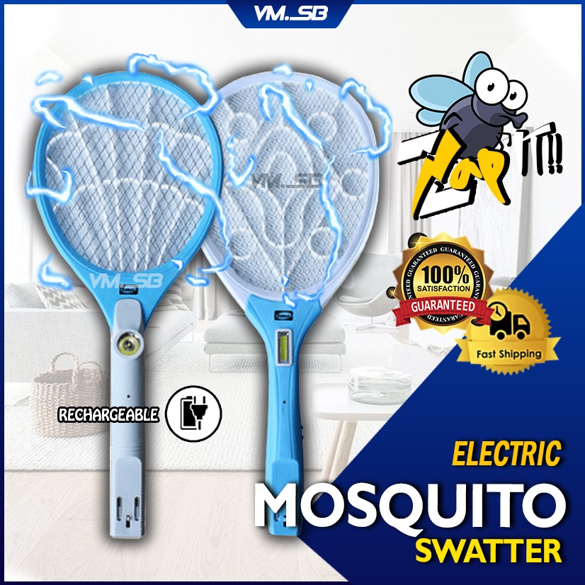 Rechargeable Mosquito Racket Electric Fly Swatter Home nyamuk Swatter ...