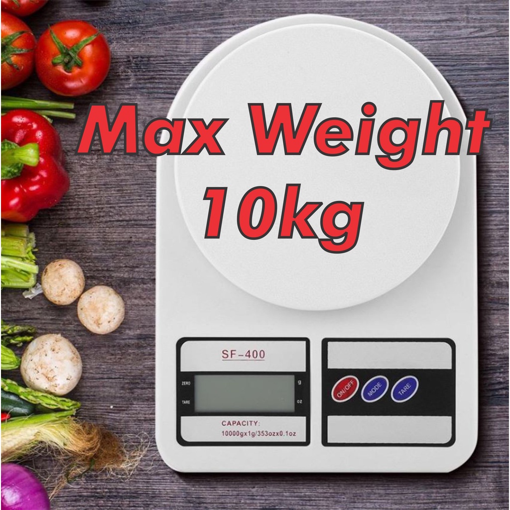 10kg Digital Kitchen Scale Electronic SF400 Timbang Dapur Digital Alat ...