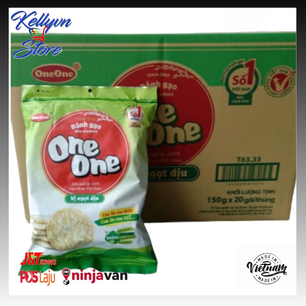 Banh Gao One One/One One Sweet Rice Cracker [1Carton 20 pack] | Shopee ...