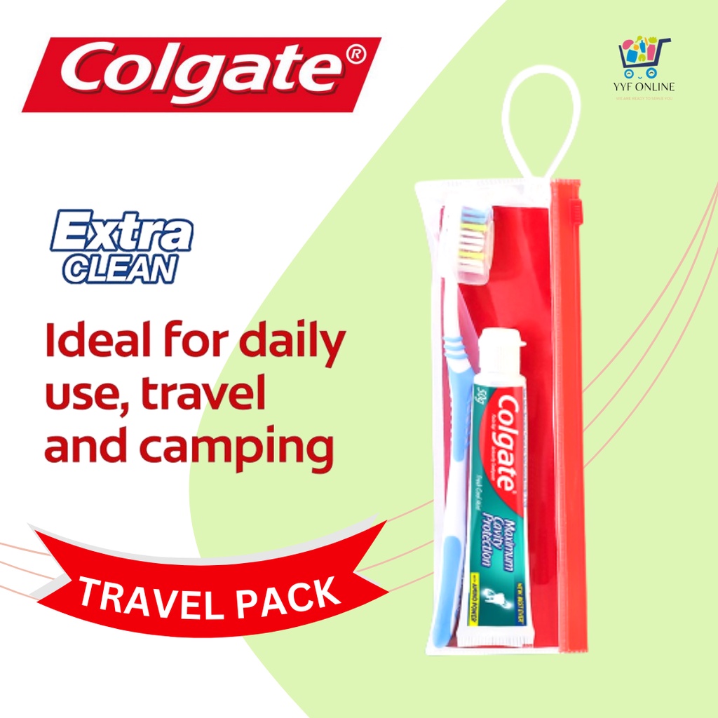 Colgate Travel Kit (Fresh Cool Mint 50g + Colgate Extra Clean ...