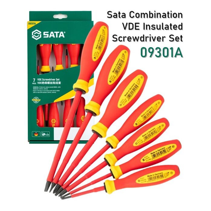 Sata 7Pcs Insulated Combination Screwdriver Set (Made in Germany with ...