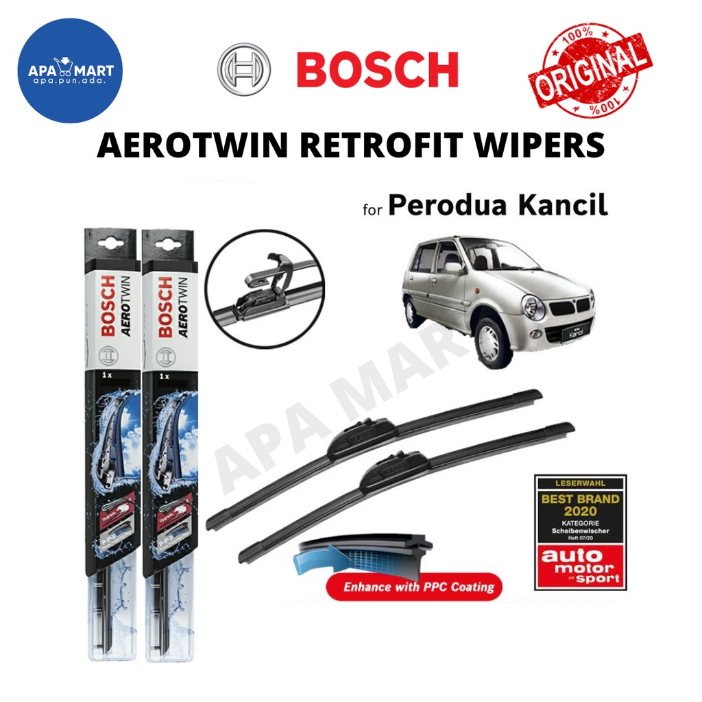 Genuine Bosch Aerotwin Retrofit U Hook Wiper Set for Perodua Kancil (18"/16") | Shopee Malaysia
