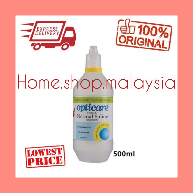 OPTICARE Sterile NORMAL SALINE SOLUTION 500 ML | Shopee Malaysia