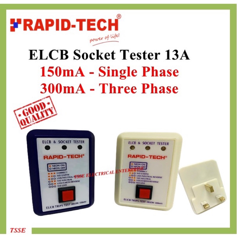 🔥Ready Stock🔥 13Amp 13A ELCB & Socket Tester (150mA / 300mA) | Shopee ...
