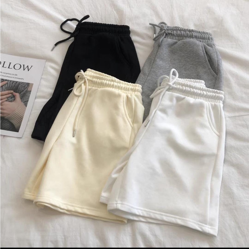 Short PANTS FLEECE Rubber Strap Shorts (ic) | Shopee Malaysia