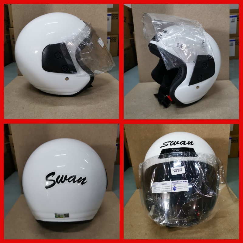 SWAN S2 HELMET WITH VISOR / TOPI KALEDAR SWAN / OPEN FACE MOTORCYCLE ...