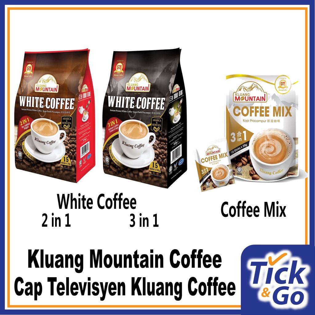 Cap Televisyen Kluang Mountain Coffee ( White Coffee 3in1 / 2in1 / Coffee Mix 3in1 ) | Shopee ...