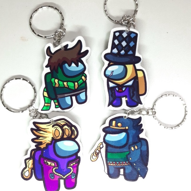 Keychains Mix Loose Among us Amogus Sus X Jotaro Jojo`s Bizzare ...