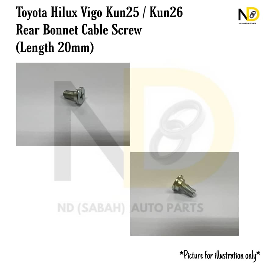 TOYOTA HILUX VIGO KUN25 / KUN26 REAR BONNET CABLE SCREW (LENGHT 20MM ...