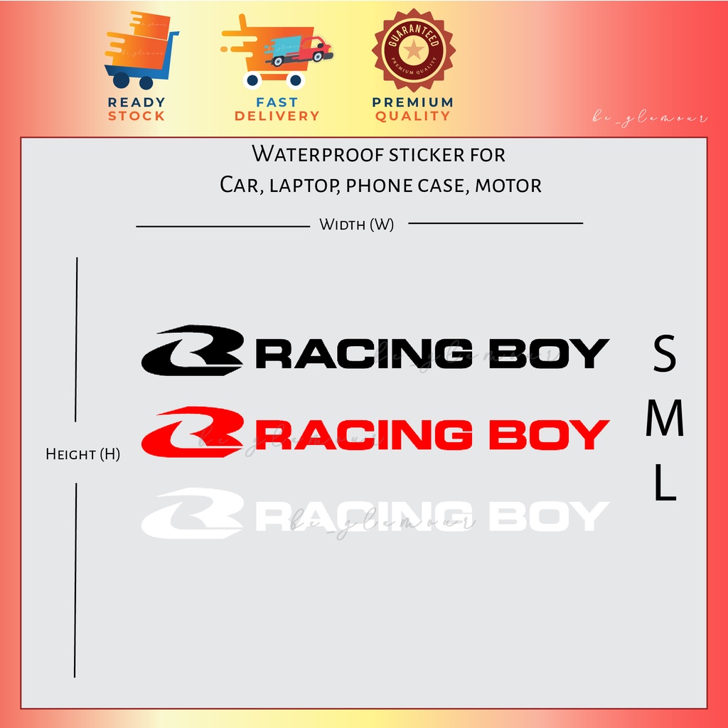 [D2] Racing Boy rcb sticker reflective stiker motorcycle bike helmet ...