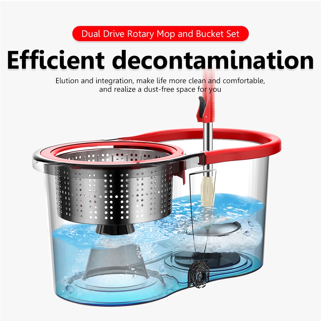 [TidyNest] Mop With Spinner & Bucket Magic Spin Tornado Mop 360 Easy ...