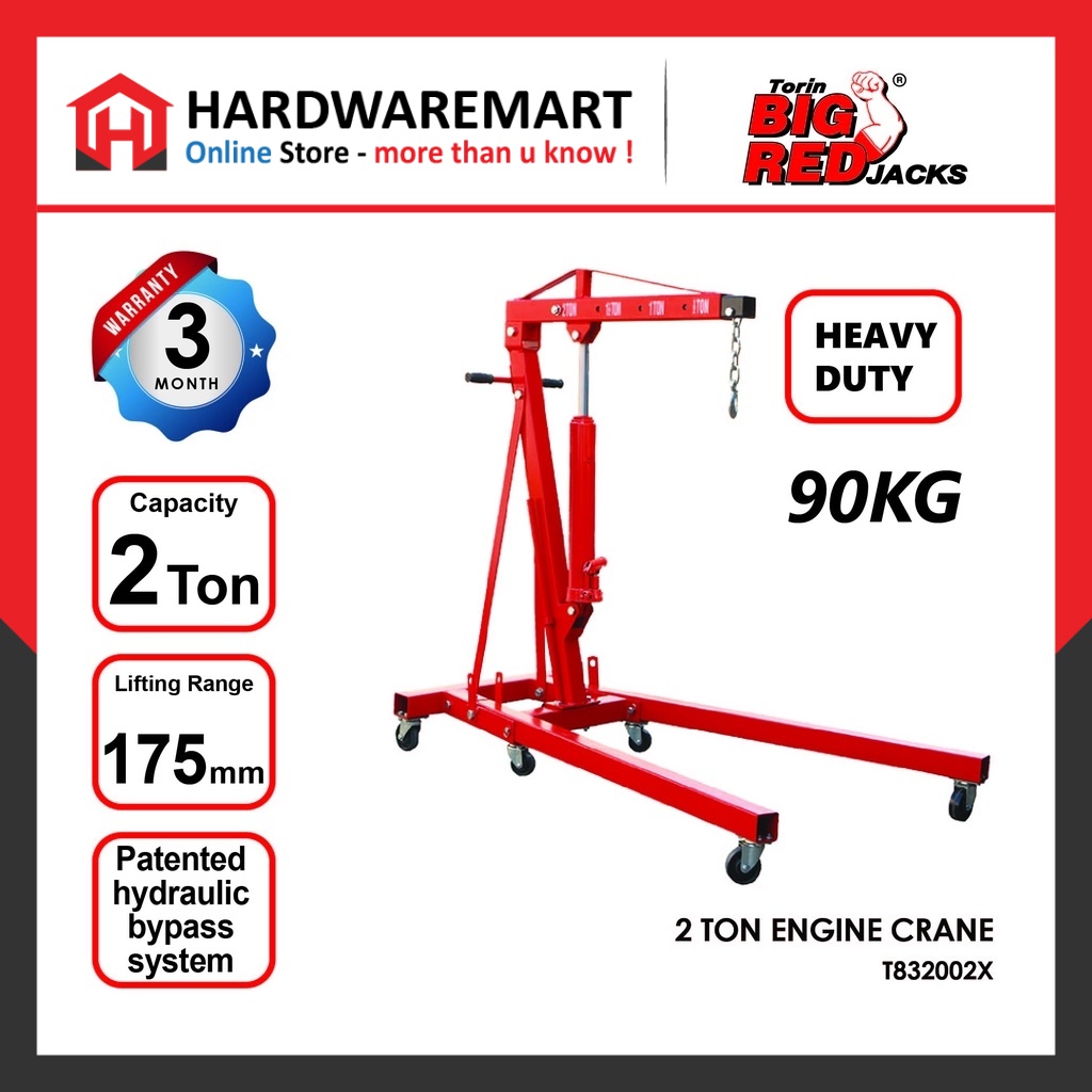 [90KG] BIGRED 2 TON Heavy Duty Hydraulic Engine Crane Garage Automotive ...