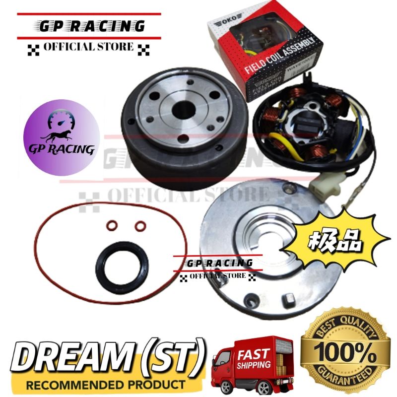 EX5 DREAM WAVE 100 MAGNET COIL SET WITH COIL PLATE KICK / STARTER FUEL ...
