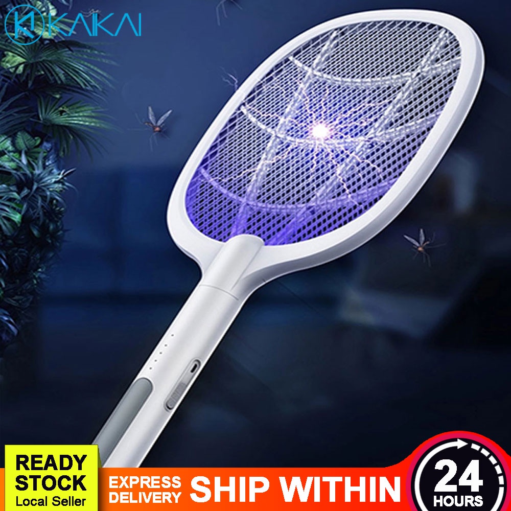 🔥 PROMO 🔥 Mosquito Killer Racket 2 IN 1 USB Rechargeable Electric Fly ...