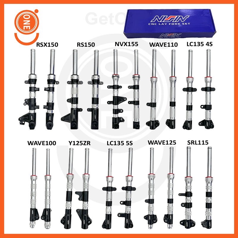 NISSIN CNC LAY FORK SET LC135 Y15ZR Y16ZR RS150 RSX EX5 DREAM WAVE125 ...