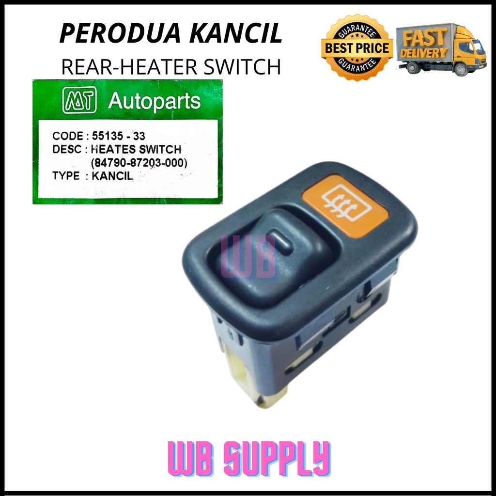 PERODUA KANCIL 660 850 REAR WINDOW HEATER Switch Button (OEM) CERMIN ...