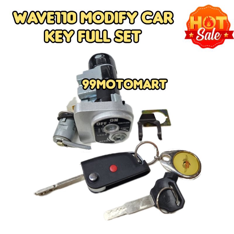 Honda Wave110 Modify Car Key Set Wave 110 Modify to Car Key Led Anti ...