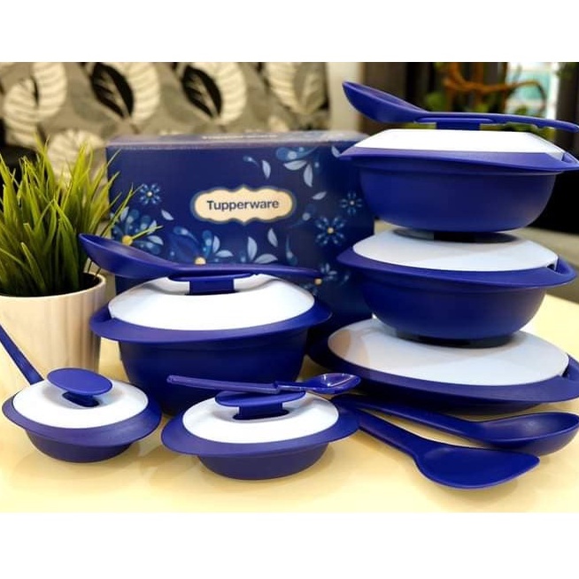 Tupperware Royale Blue Petit Serveware Set / PWP Royale Blue Sambal ...
