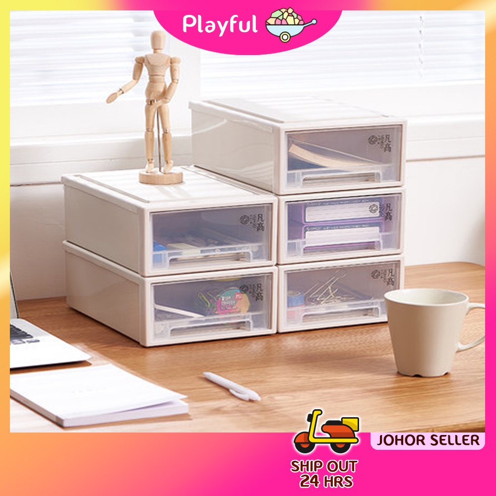 【PLAYFUL】5L Stackable Storage Box Multipurpose Plastic Wardrobe Drawer ...