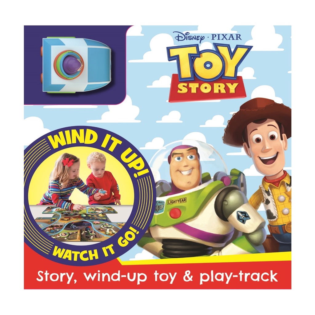 Disney Pixar Toy Story Wind It Up Board Book with Toy & Fold Out Track ...