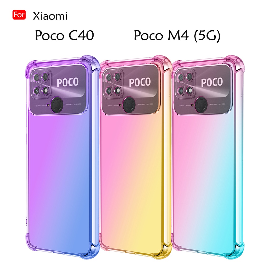 Xiaomi Poco C40 Poco M4 5G Rainbow Shockproof Case Cover Back TPU ...